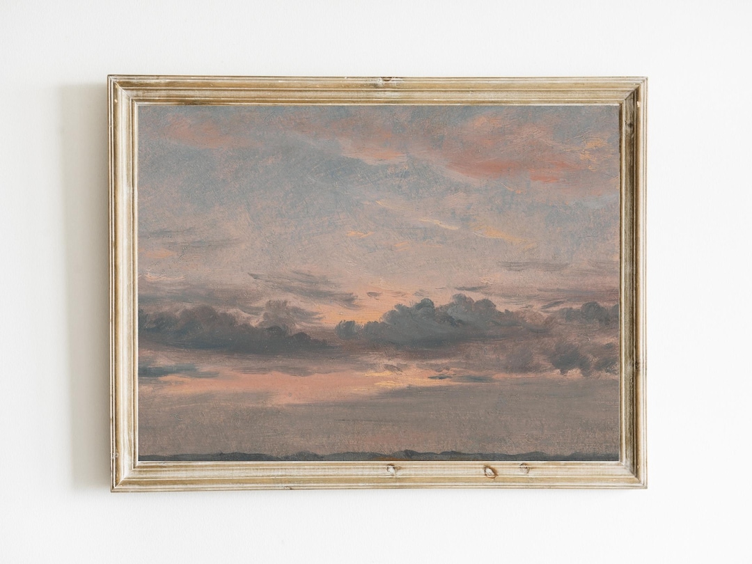 John Constable - Cloud Study Sunset Printable, Moody Clouds Painting, Cloudy Horizon Sky ...