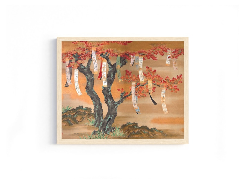Japanese Autumn Maples With Poem Slips by Tosa Mitsuoki Printable ...