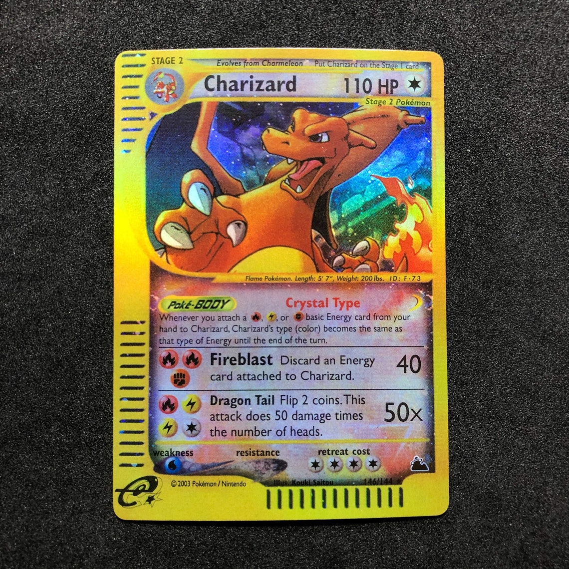 Holo Crystal Charizard Skyridge Pokemon Card Proxy | Etsy UK