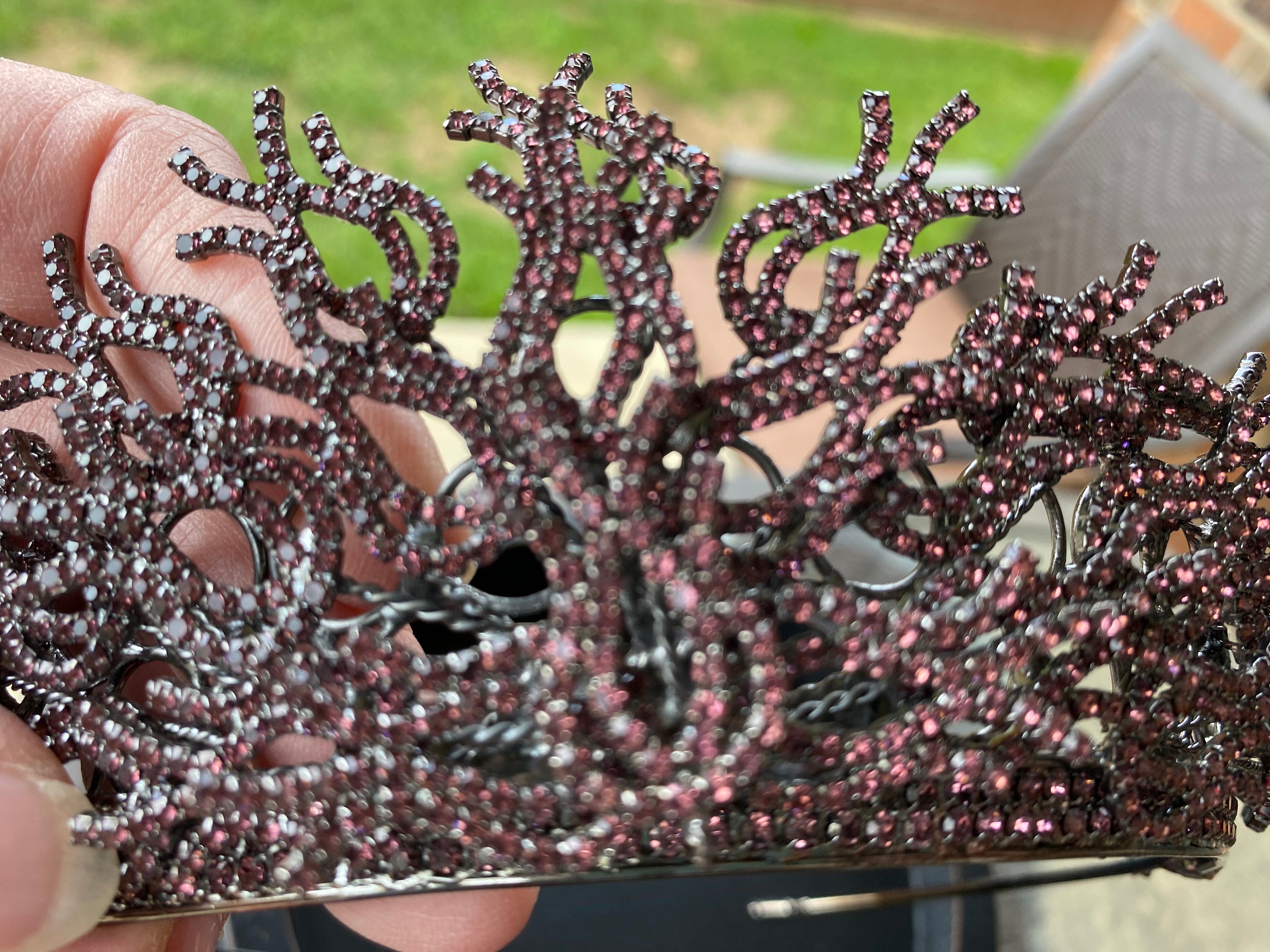 Pink/purple Wedding Tiara, Quinceanera Tiara, Henna Tiara - Etsy