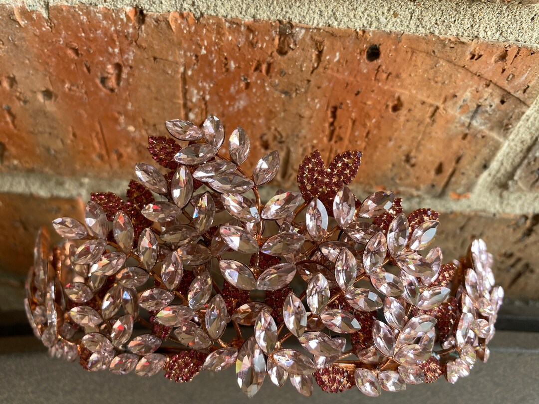 Pink Wedding Tiara, Pink Quinceanera Tiara, Pink Henna Tiara - Etsy