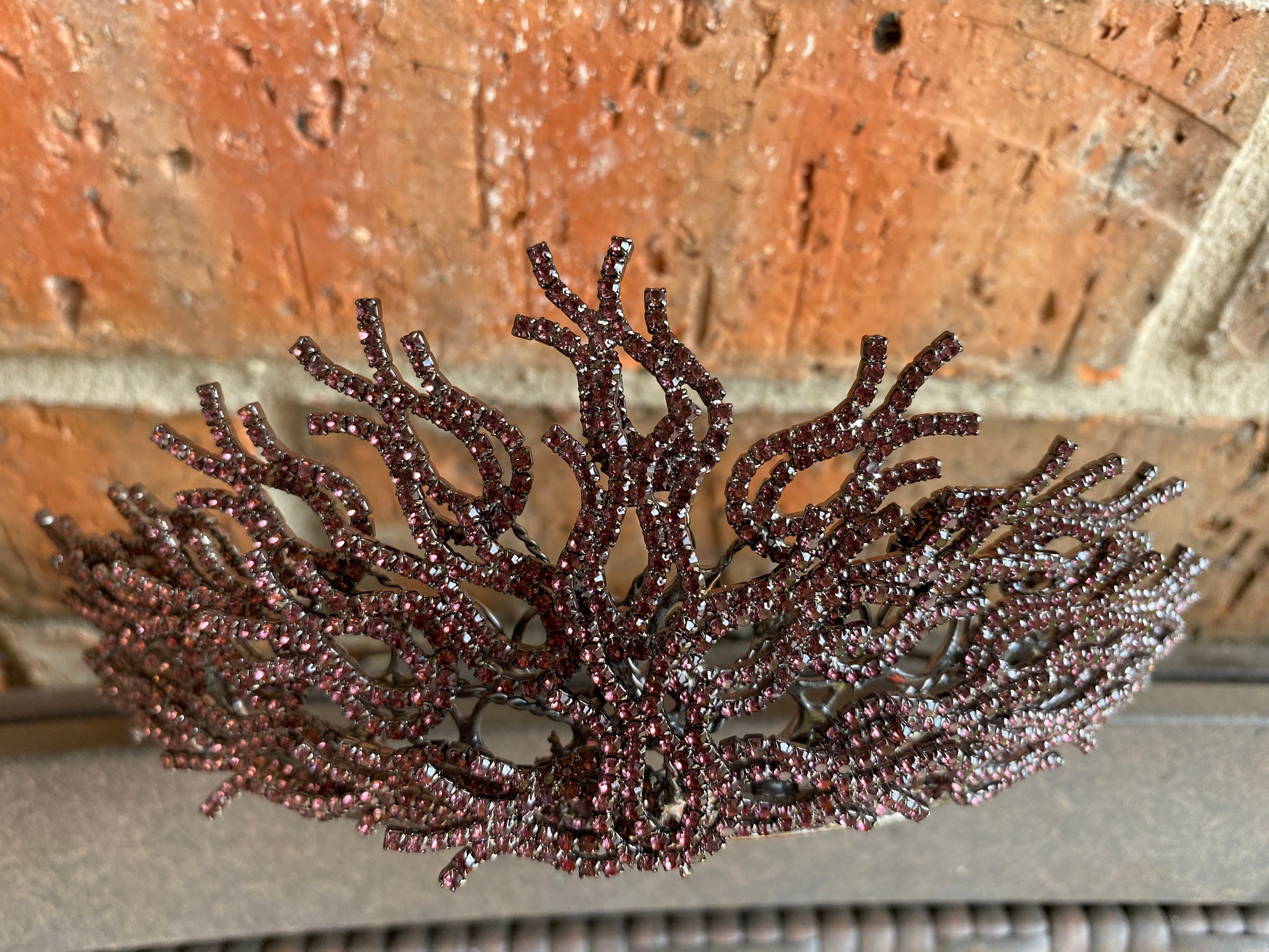 Pink/purple Wedding Tiara, Quinceanera Tiara, Henna Tiara - Etsy