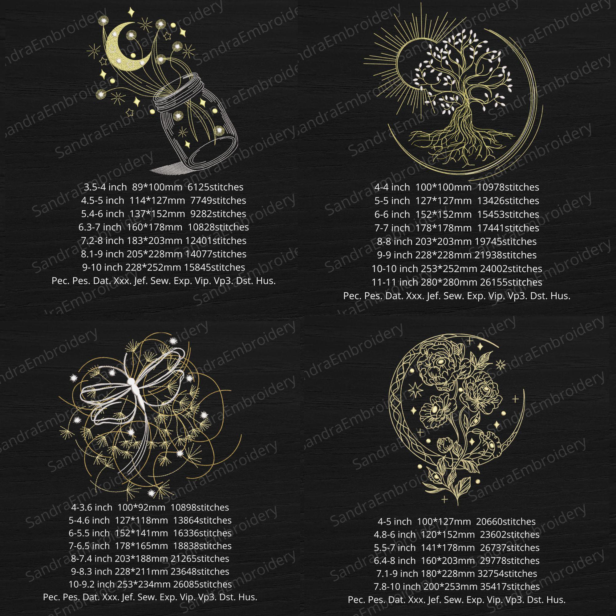 Magic Embroidery Design Bundle – 7 Boho Magic Machine Embroidery ...
