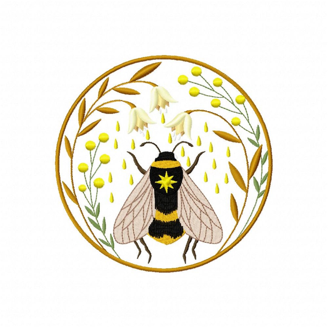 Bee Embroidery Design - 6 Sizes Instant Download - Etsy
