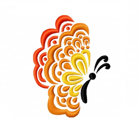 Butterfly Embroidery Design 5 Sizes Instant Download - Etsy