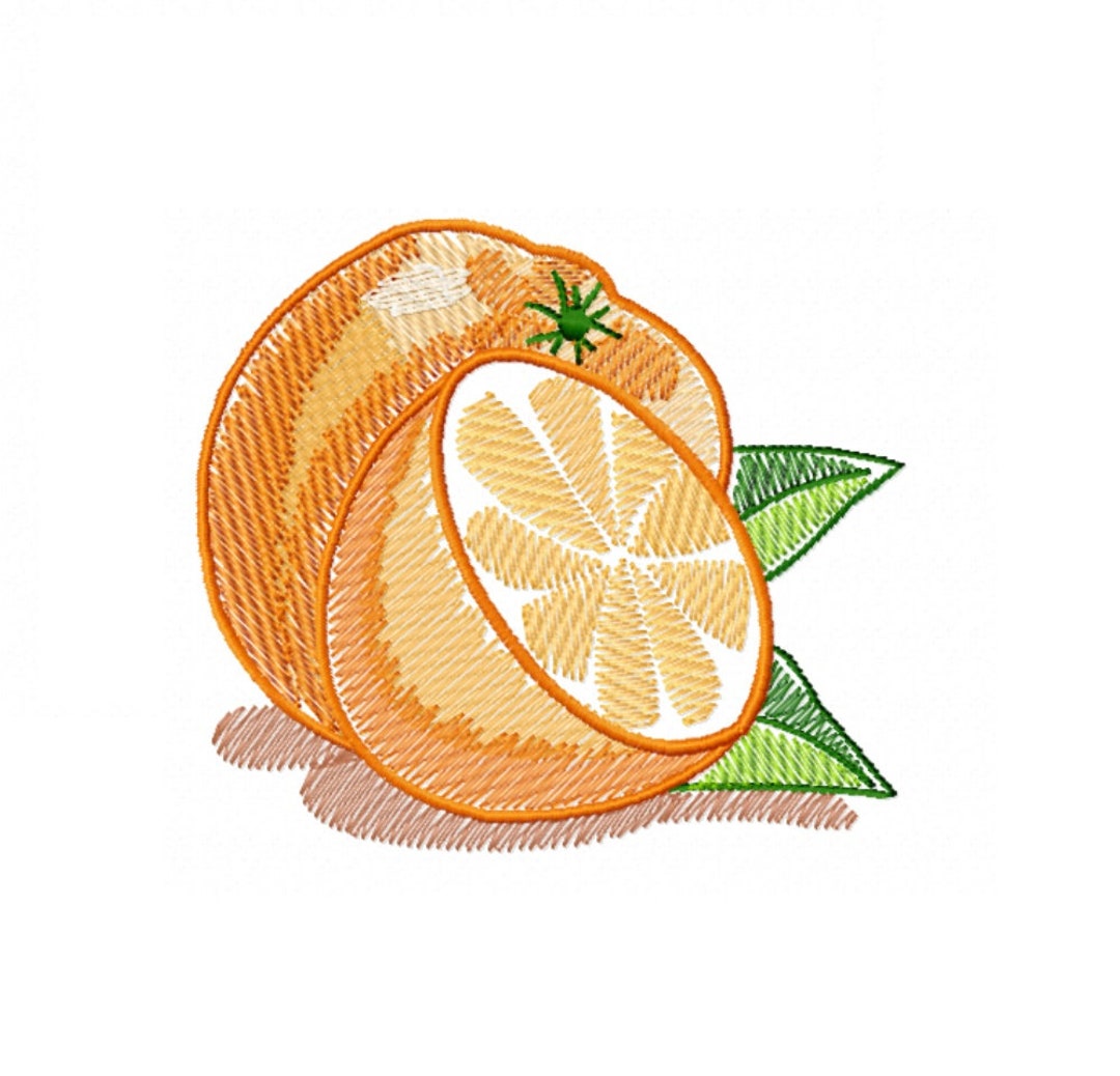 Orange Embroidery Design - 5 Sizes Instant Download - Etsy