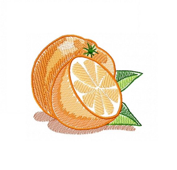 Orange Embroidery Design 5 Sizes Instant Download - Etsy