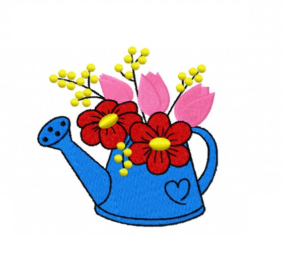 Spring Flowers Embroidery Design 5 Sizes Instant Download | Etsy