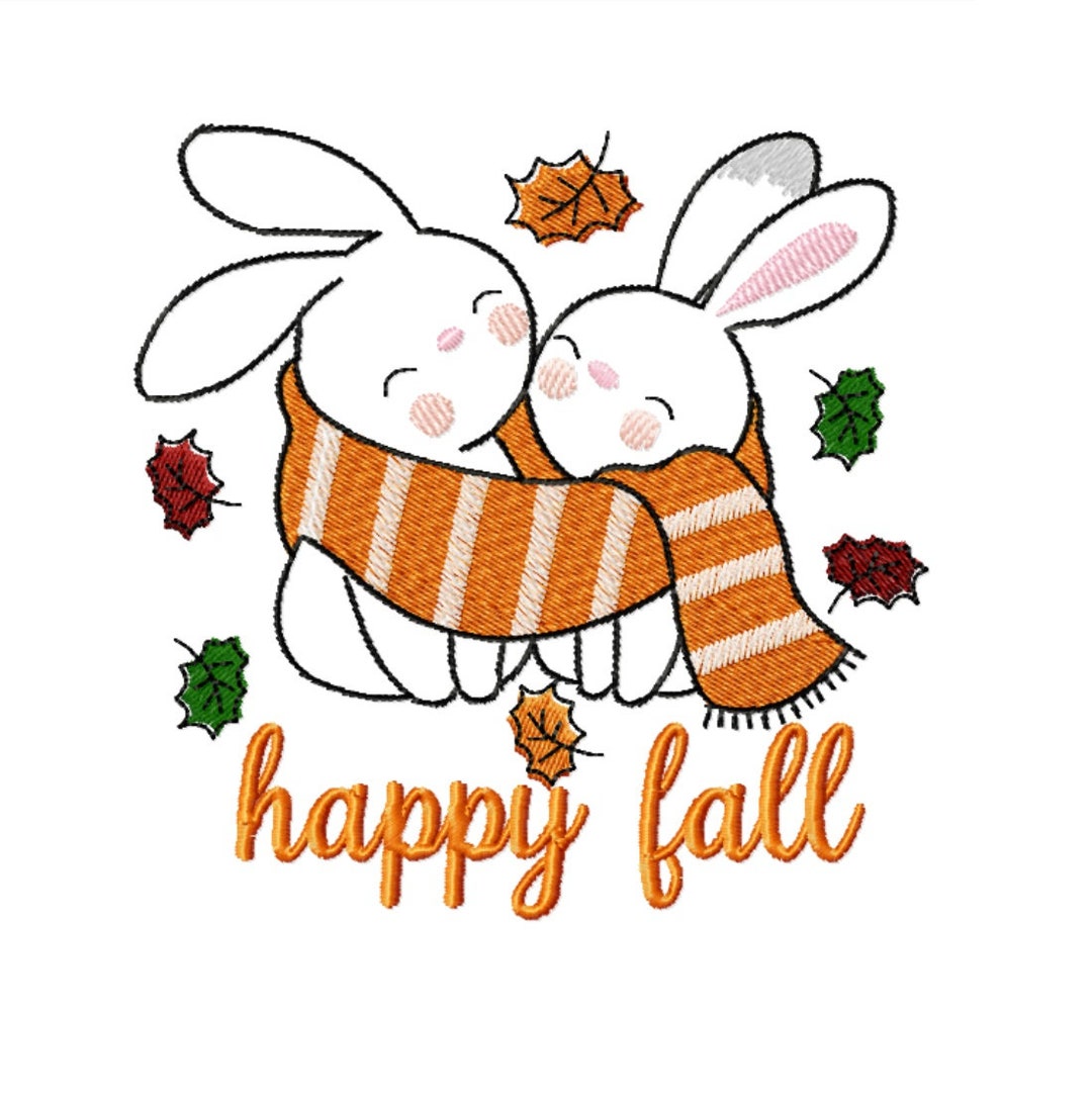 Happy Fall - Embroidery Design 5 Sizes Instant Download - Etsy