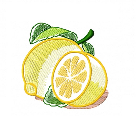 Lemon Embroidery Design 5 Sizes Instant Download - Etsy