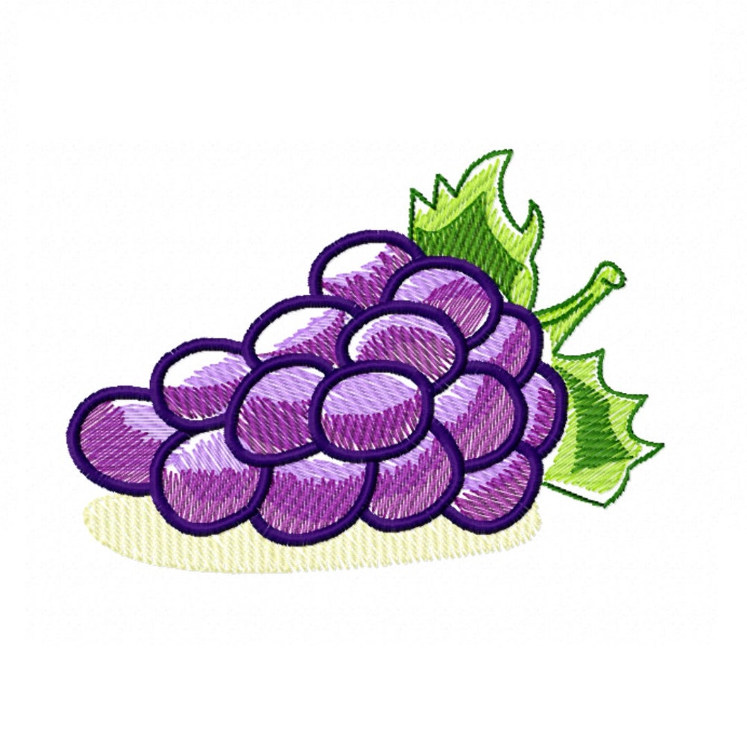 Grapes Embroidery Design - 5 Sizes Instant Download - Etsy