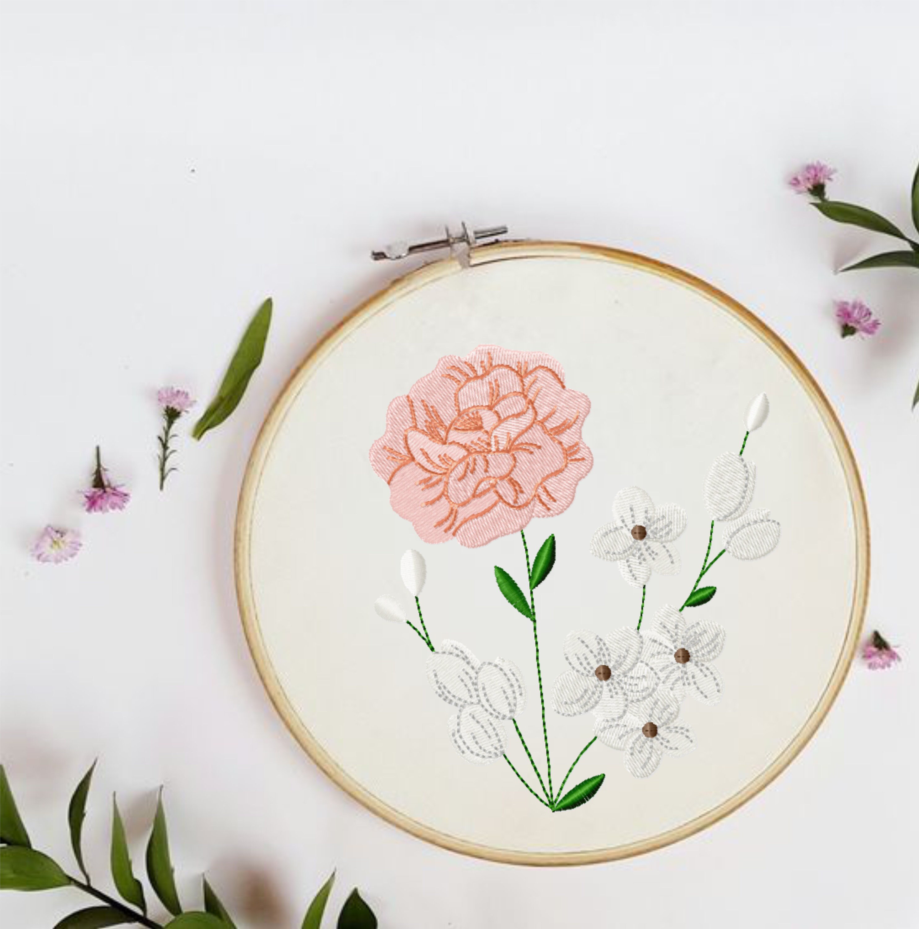 Flower Embroidery Design - 6 Sizes Instant Download - Etsy