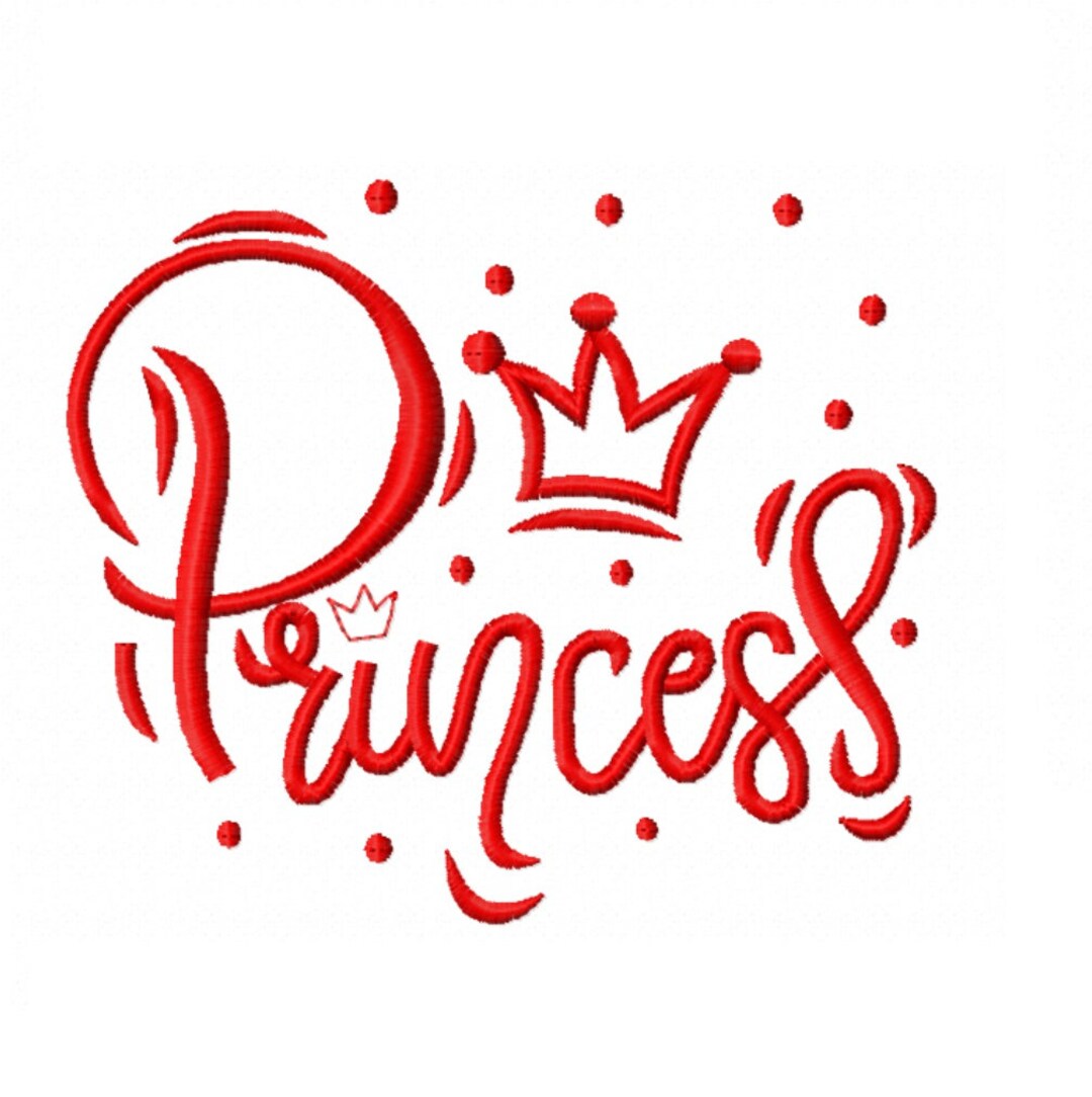 Princess Embroidery Design- 5 Sizes Instant Download - Etsy