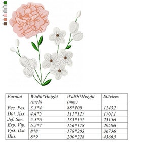 Flower Embroidery Design - 6 Sizes Instant Download - Etsy