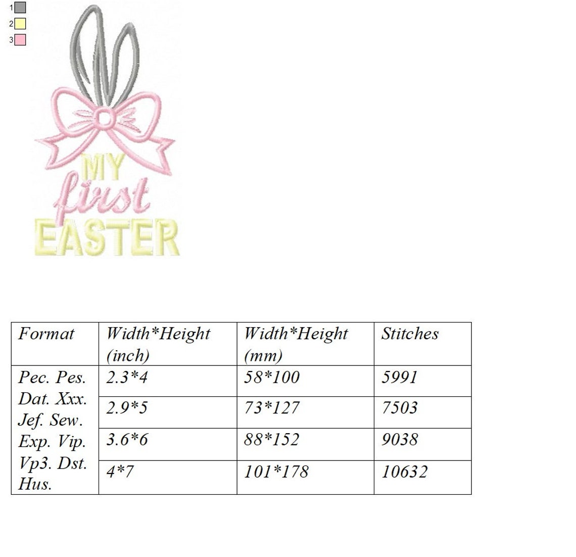 My First Easter Embroidery Design - 4 Sizes Instant Download - Etsy UK