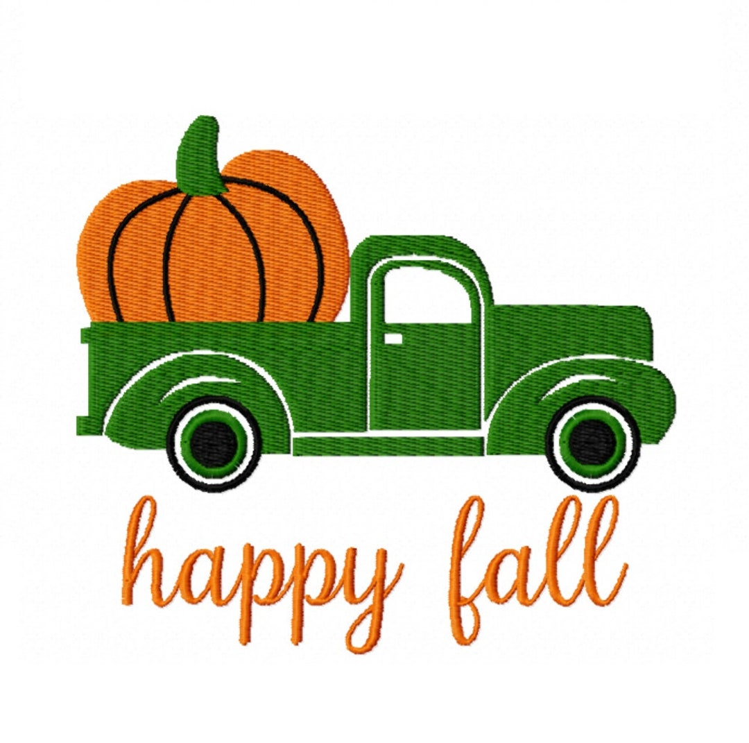 Happy Fall - Embroidery Design 4 Sizes Instant Download - Etsy