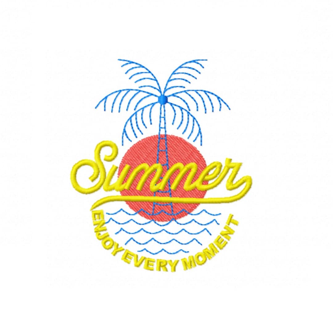 Summer Embroidery Design - 5 Sizes Instant Download - Etsy