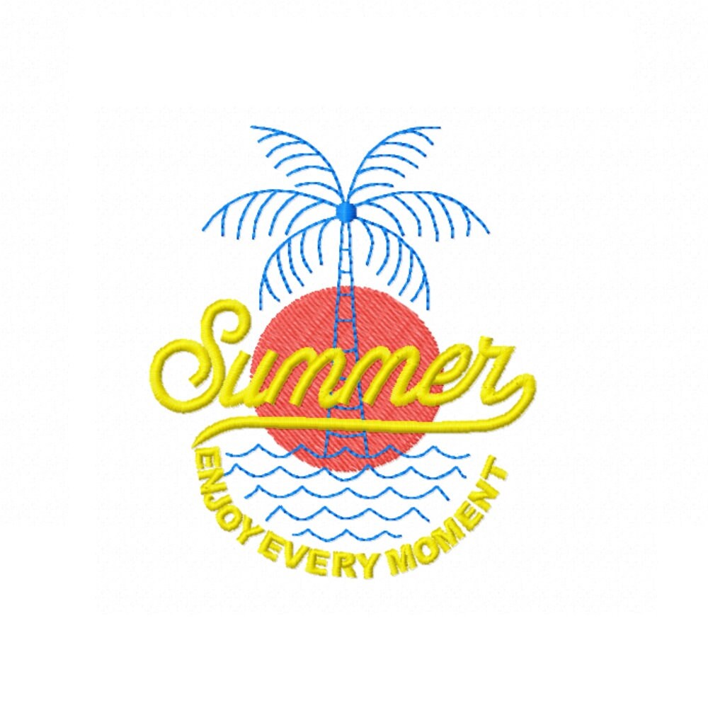 Summer Embroidery Design - 5 Sizes Instant Download - Etsy