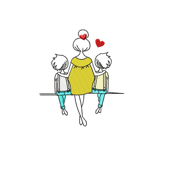 Mutter und zwei söhne - Etsy.de