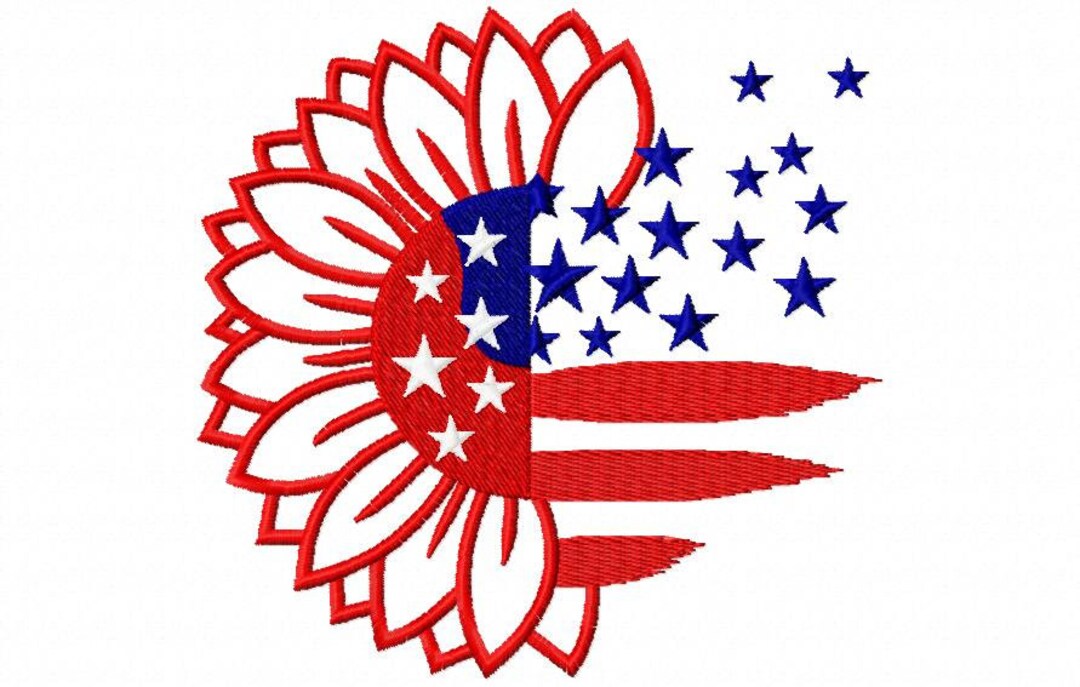 USA Sunflower America Embroidery Design - 6 Sizes Instant Download - Etsy
