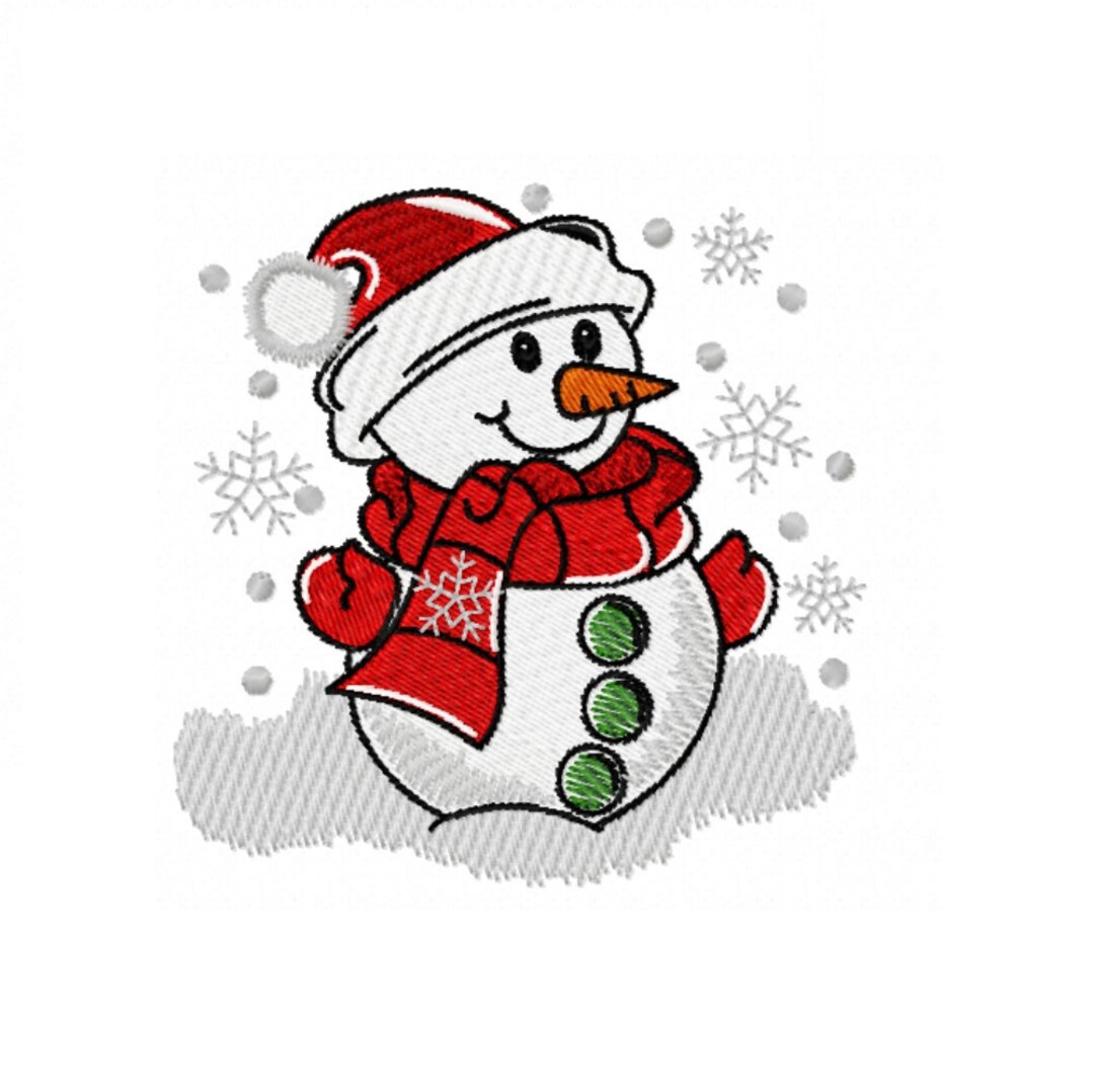 Snowman Embroidery Design - 4 Sizes Instant Download - Etsy