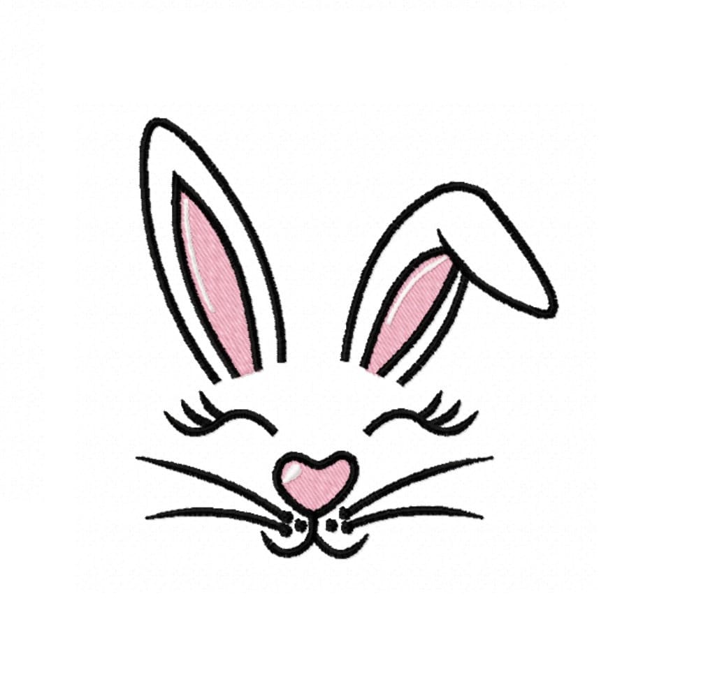Bunny Face Embroidery Design Rabbit Embroidery Design Easter | Etsy