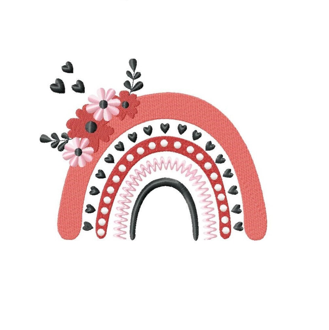 Rainbow Embroidery Design - 5 Sizes Instant Download - Etsy