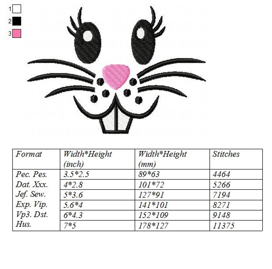 Bunny Face Embroidery Design Rabbit Embroidery Design Easter | Etsy