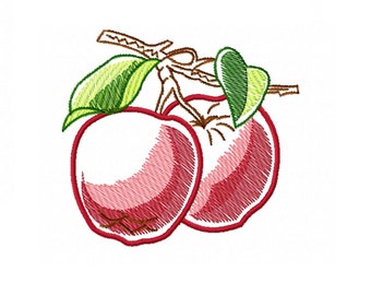 Apple Embroidery Design Apple Embroidery Files Fruits Embroidery ...
