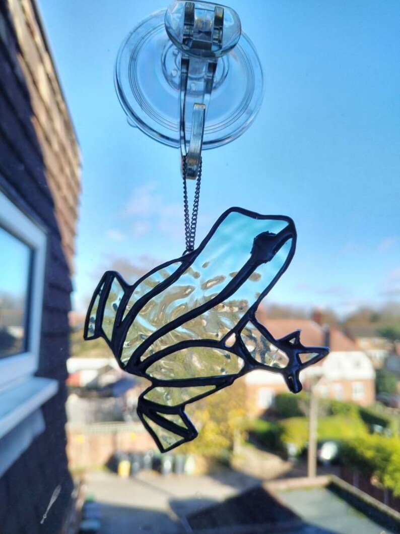Larry the Frog Stained Glass Fun Whimsical Unique Animal - Etsy