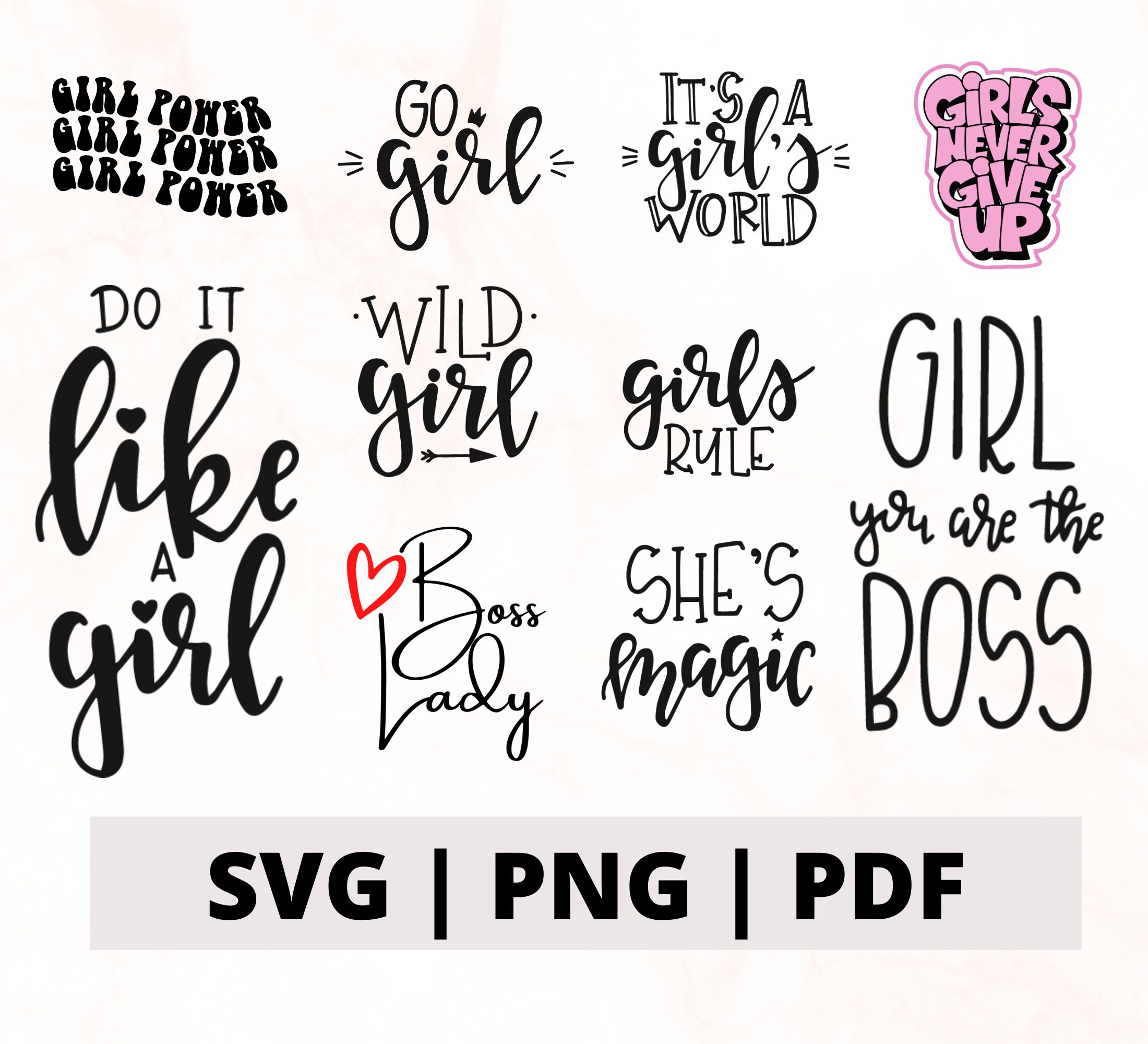 Girl SVG Bundle, Girls Rule Design Bundle, Girl Power SVG Bundle - Etsy