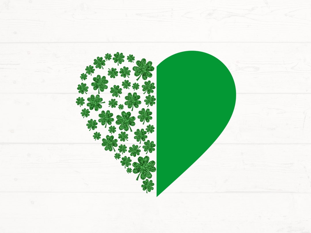 Sparkly Clover Heart Png, Shamrock Png, St Patrick's Day Png, St ...
