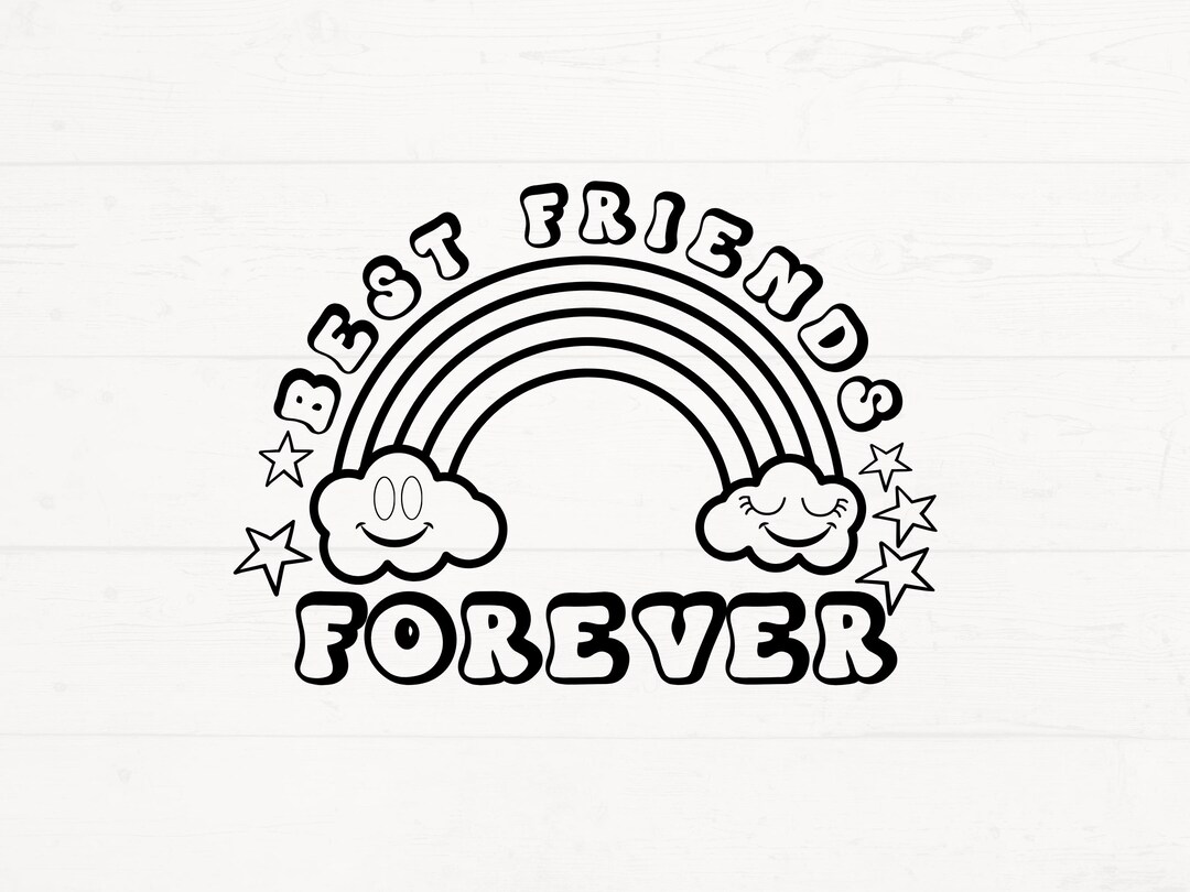Best Friends Forever Coloring Svg, Best Friend Coloring Svg Svg, Friend ...