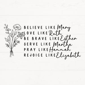 Believe Like Mary Svg Png, Faith Svg, Thank God SVG, Christian Shirt ...