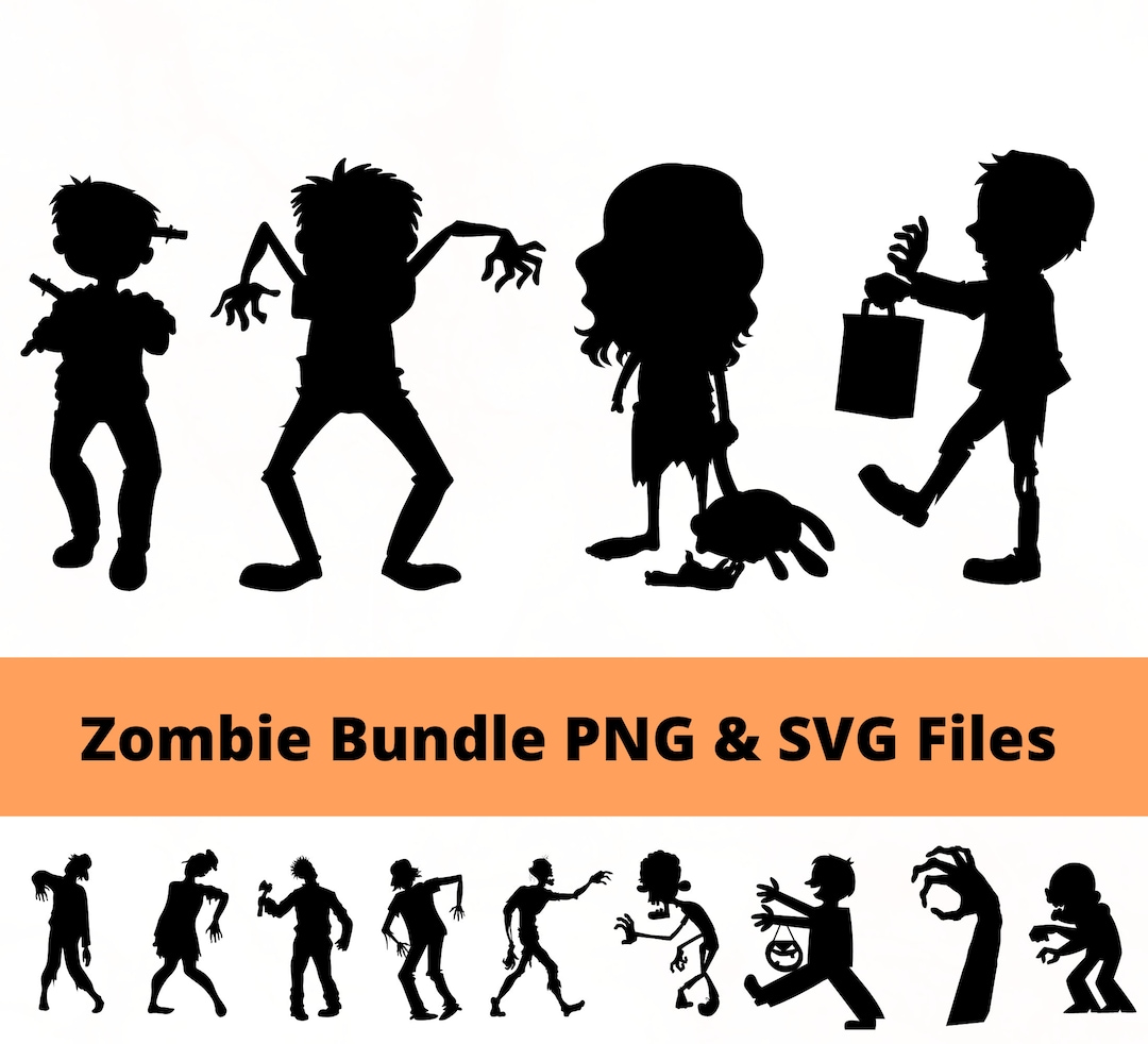 Zombie Bundle SVG, Zombie PNG, Halloween Bundle, Halloween Zombies Cut ...