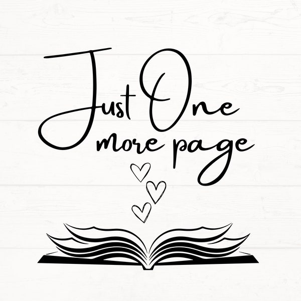 Just One More Page Svg - Etsy