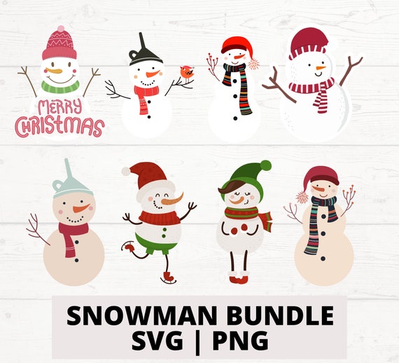 Snowman SVG Snowman PNG Snowman Bundle Cut Files Christmas - Etsy
