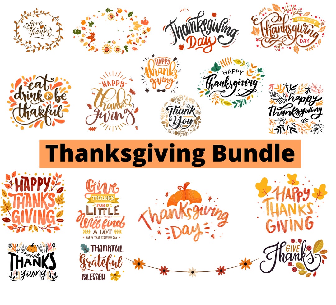 Thanksgiving Bundle SVG, Thanksgiving Bundle PNG, Thanksgiving Bundle ...