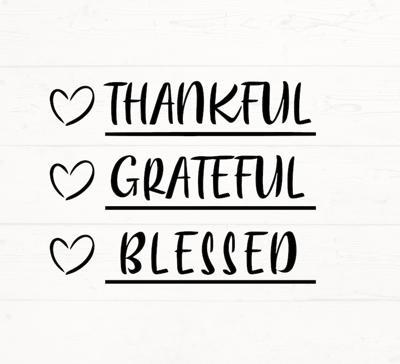 Thankful SVG, Thankful PNG, Thankful Grateful Blessed Cut File, Fall ...