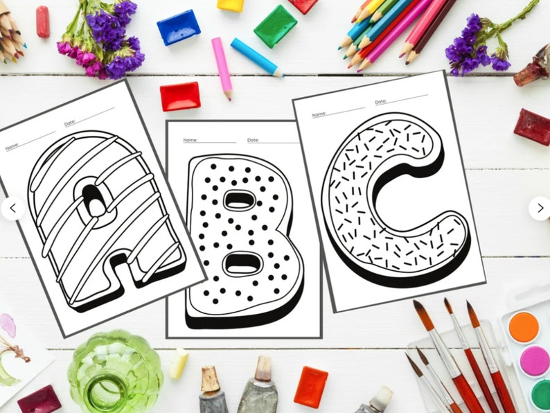 Alphabet Coloring Pages ABC Coloring Book Printable - Etsy
