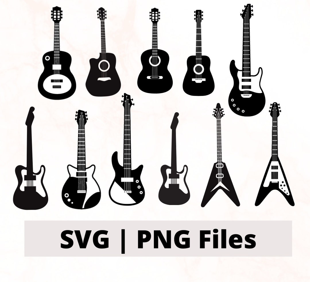 Guitar Bundle SVG, Guitar PNG, Guitar Cut File, Guitar Bundle Designs ...