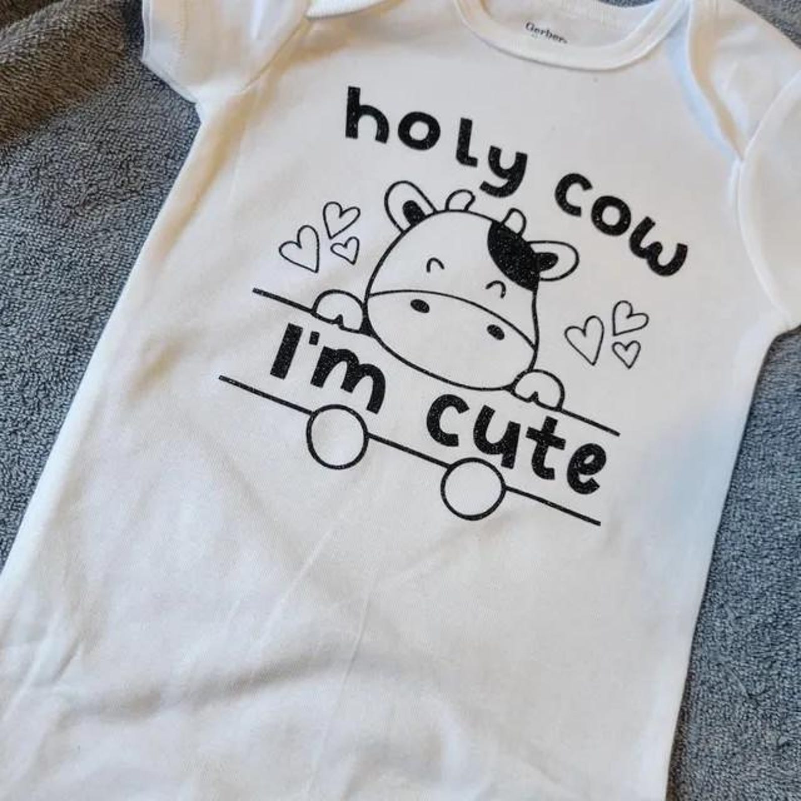 Holy Cow I'm Cute SVG PNG, Newborn Svg, Toddler Cut File, Toddler Svg ...
