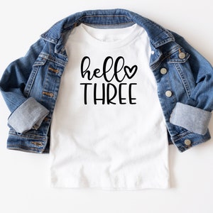 Hello Three Svg, Third Birthday SVG, 3rd Birthday Svg, 3rd Birthday ...