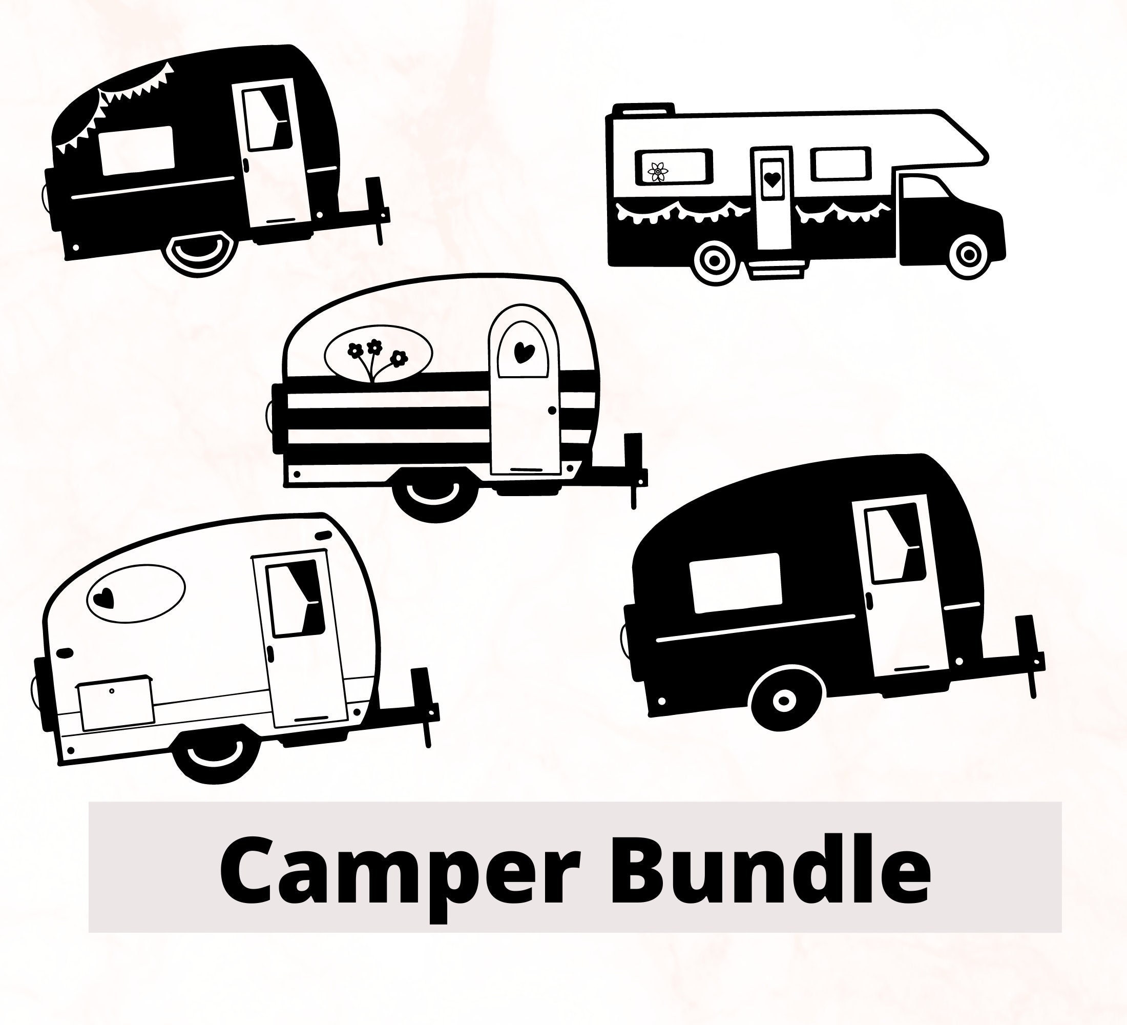 Campers Bundle SVG PNG Campers Bundle Cut File Hand Drawn - Etsy