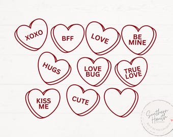Spanish Candy Heart Svg, Spanish Candy Hearts Png, Spanish Valentines ...