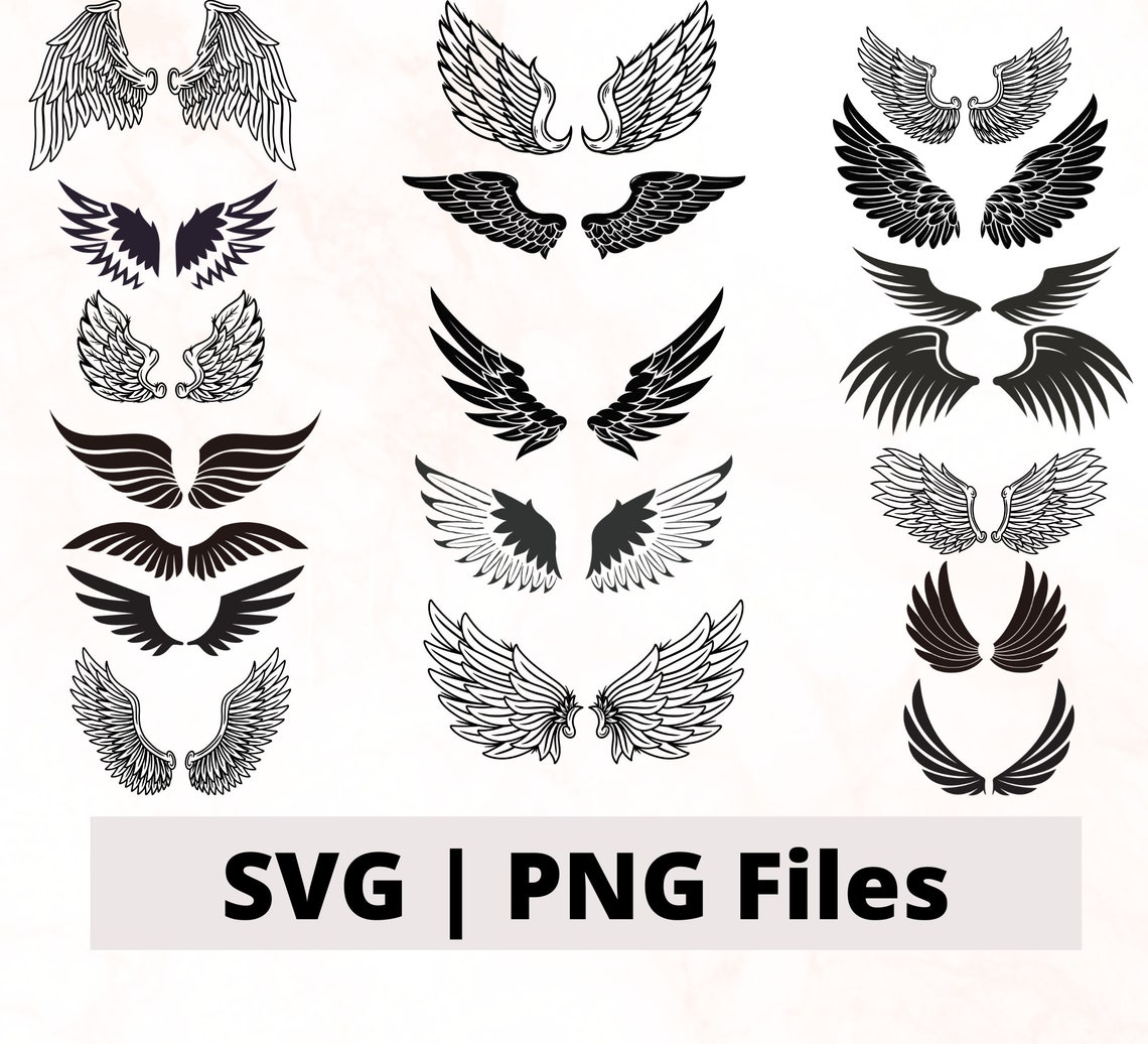 Wing Clipart Bundle, Angel Wings SVG, PNG (digital Download) - Etsy