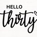 Hello Thirty SVG, Hello Thirty PNG, 30th Birthday Design, Thirty ...