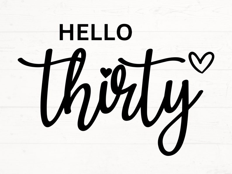 Hello Thirty SVG Hello Thirty PNG 30th Birthday Design - Etsy