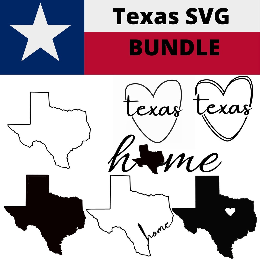 Texas SVG Bundle, State Outline, Heart Texas (digital Download) - Etsy