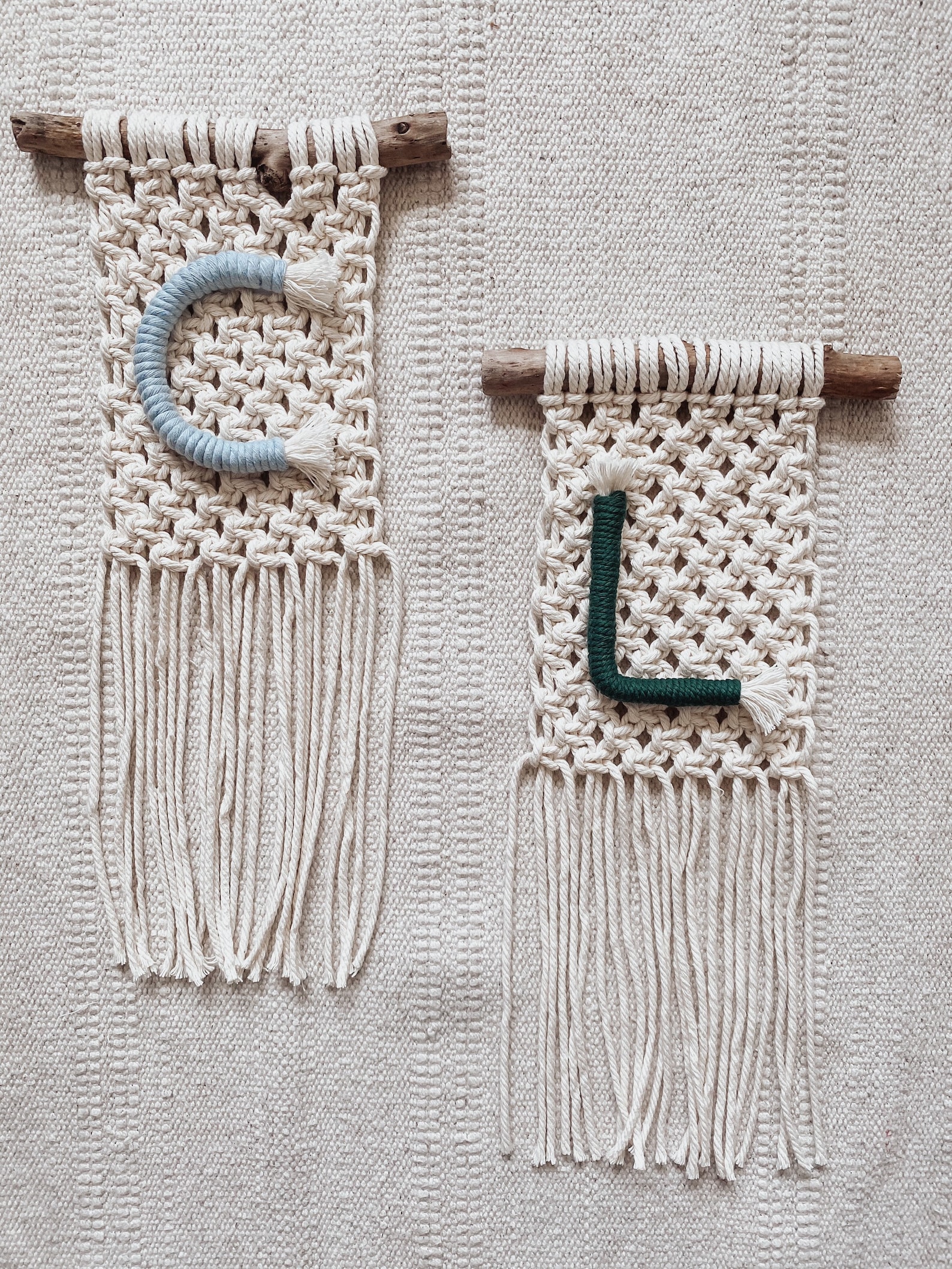 Banderín macrame con letras Pared colgando Boho Niños | Etsy